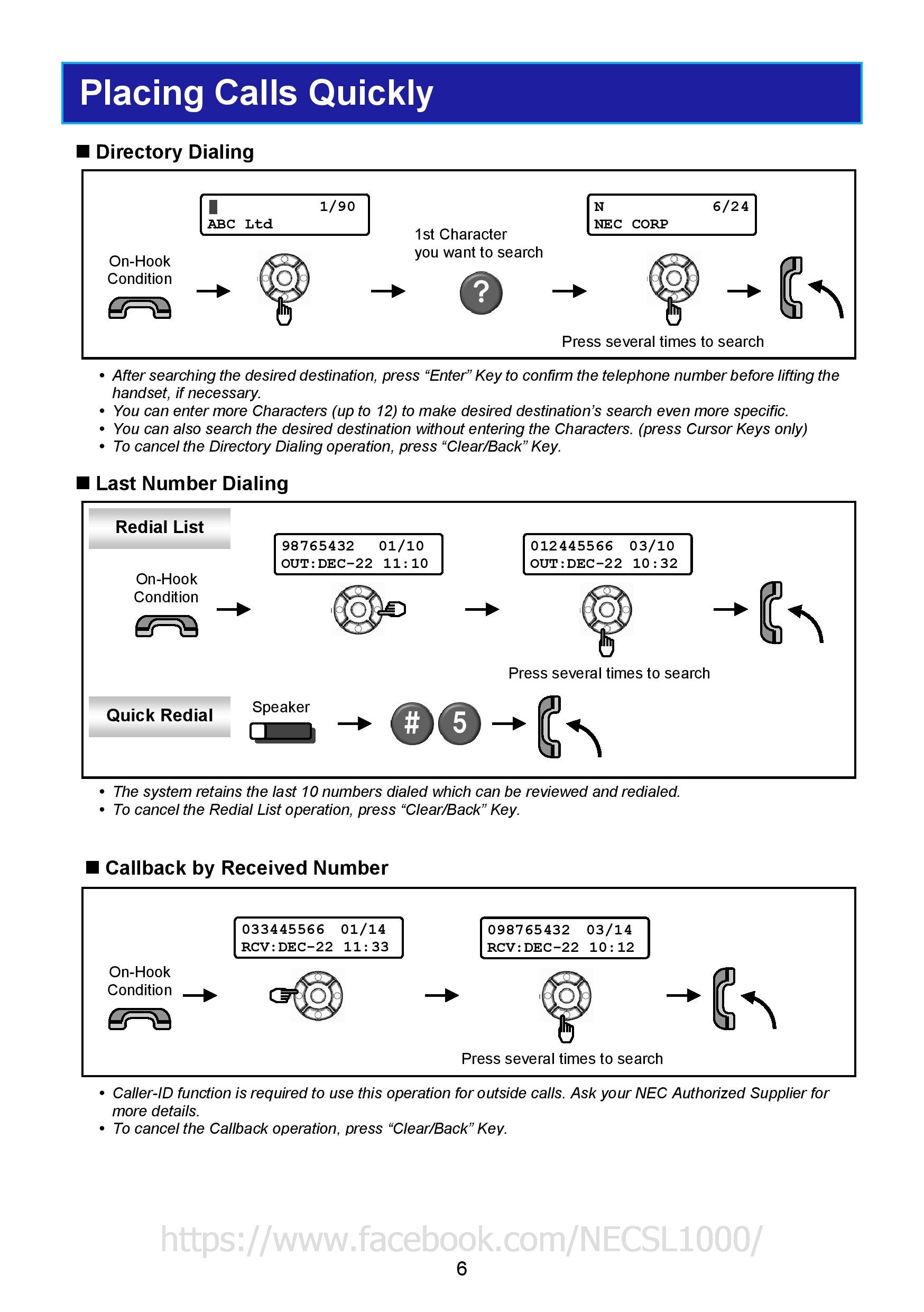 SL2100 Multi-Line Telephone User Guide Issue 1-0 | NEC SL1000 and SL2100