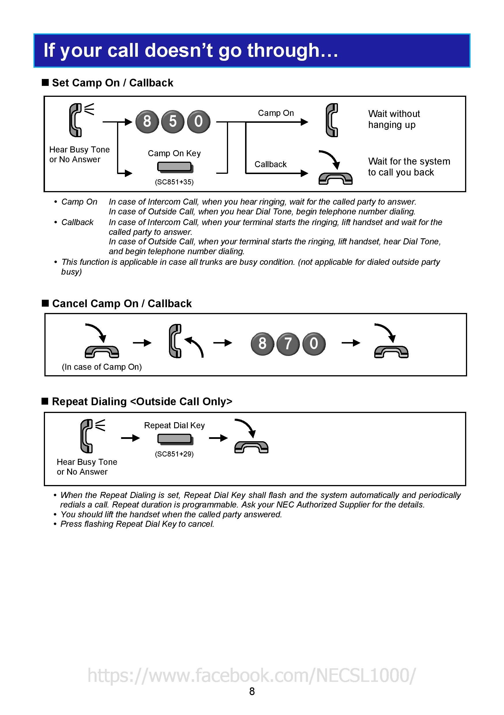 SL2100 Multi-Line Telephone User Guide Issue 1-0 | NEC SL1000 and SL2100